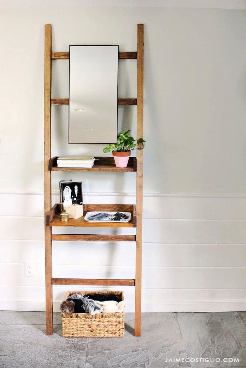 36+ Diy Ladder Shelf Plans For Storage - Solar Living Savvy