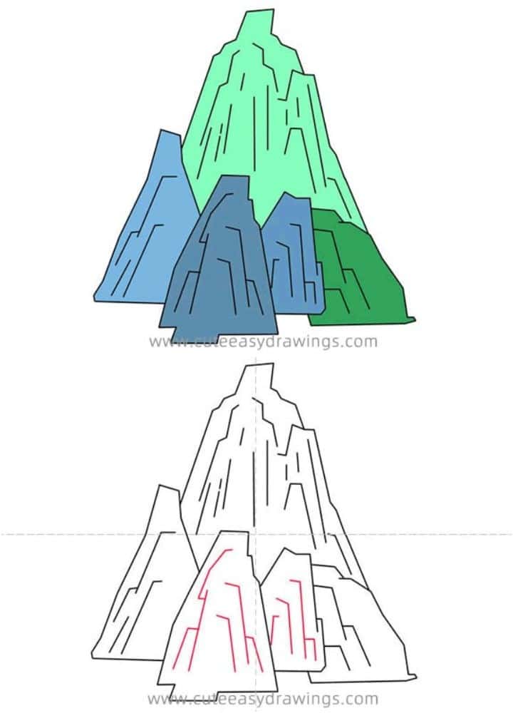 30 Easy Mountain Drawing Ideas - Solar Living Savvy