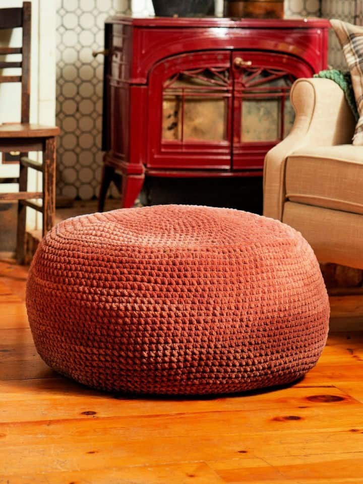 30 Free Crochet Pouf Patterns (Crochet Ottoman Pattern) - Solar Living ...
