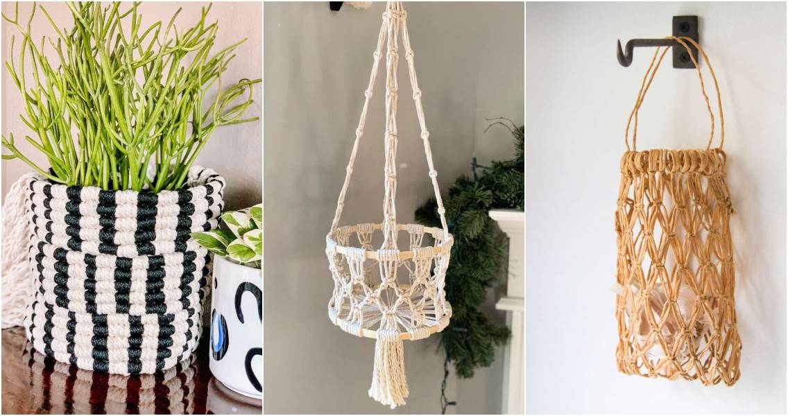 25 Free Diy Macrame Basket Patterns - Solar Living Savvy