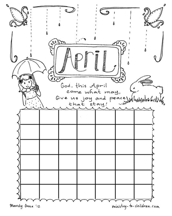 25 Free April Coloring Pages For Kids And Adults - Solar Living Savvy