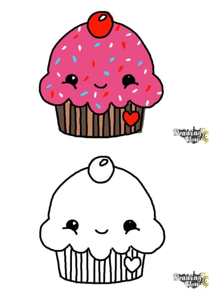 25 Easy Cupcake Drawing Ideas - Solar Living Savvy