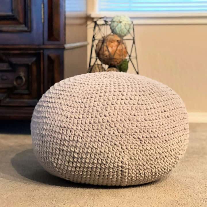 30 Free Crochet Pouf Patterns (Crochet Ottoman Pattern) - Solar Living ...
