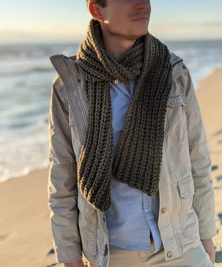 30 Free Mens Crochet Scarf Patterns Easy Pattern - Solar Living Savvy