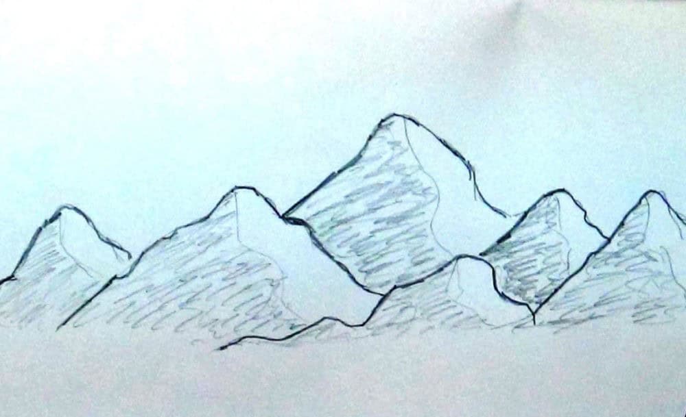 30 Easy Mountain Drawing Ideas - Solar Living Savvy