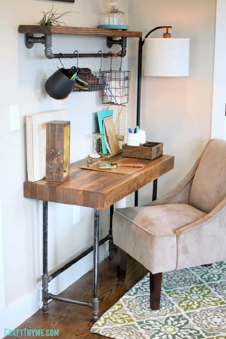 30 Industrial Inspired Diy Pipe Desk Plans With Shelves - Solar Living ...