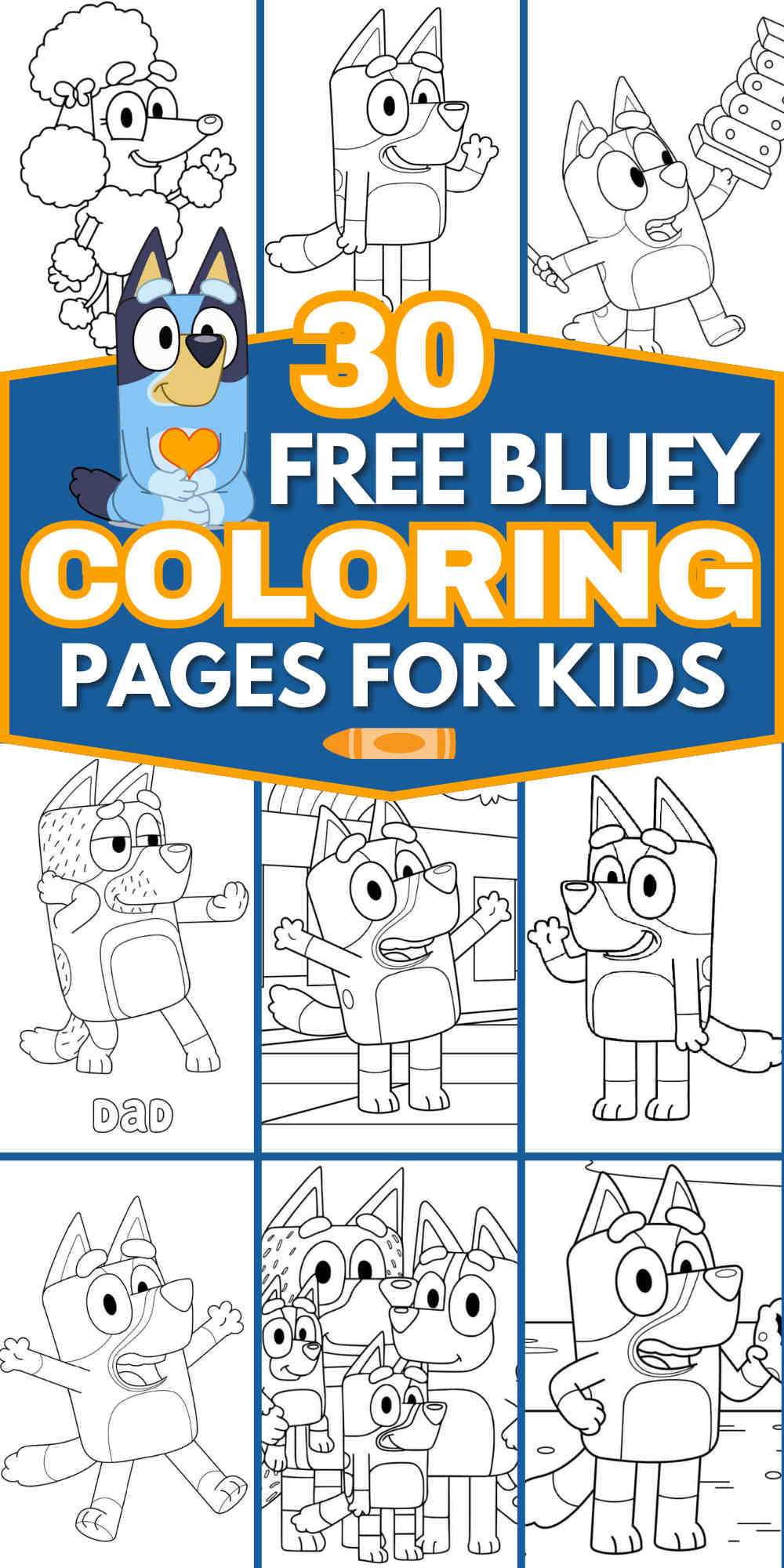 30 Free Bluey Coloring Pages for All Ages - Solar Living Savvy